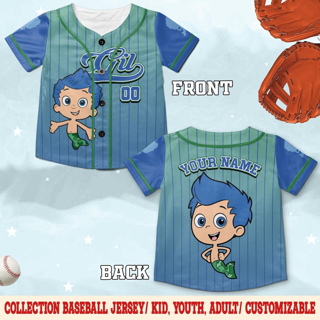 Bubble Guppies Baseball Jersey – Cute Underwater Cartoon Shirt ...