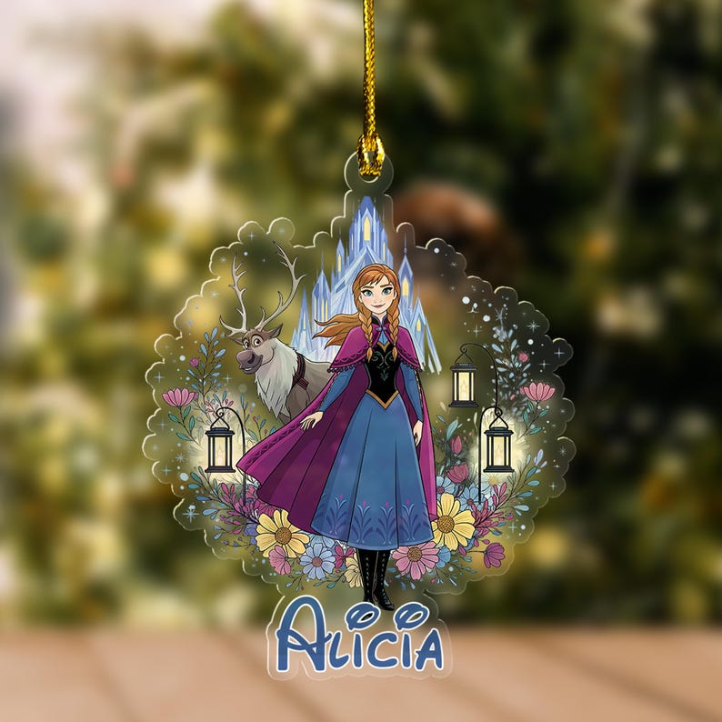 Princess Elsa and Anna Cutout Hologram Ornament/elsa Frozen Christmas ...