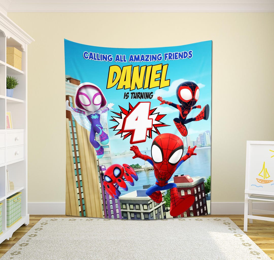 Spidey Amazing Friends Birthday Party Backdrop/spiderman Birthday ...
