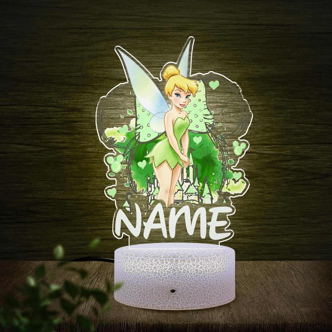 Personalised Tinker Bell Fairy Night Light/disney Princess Gift/custom ...