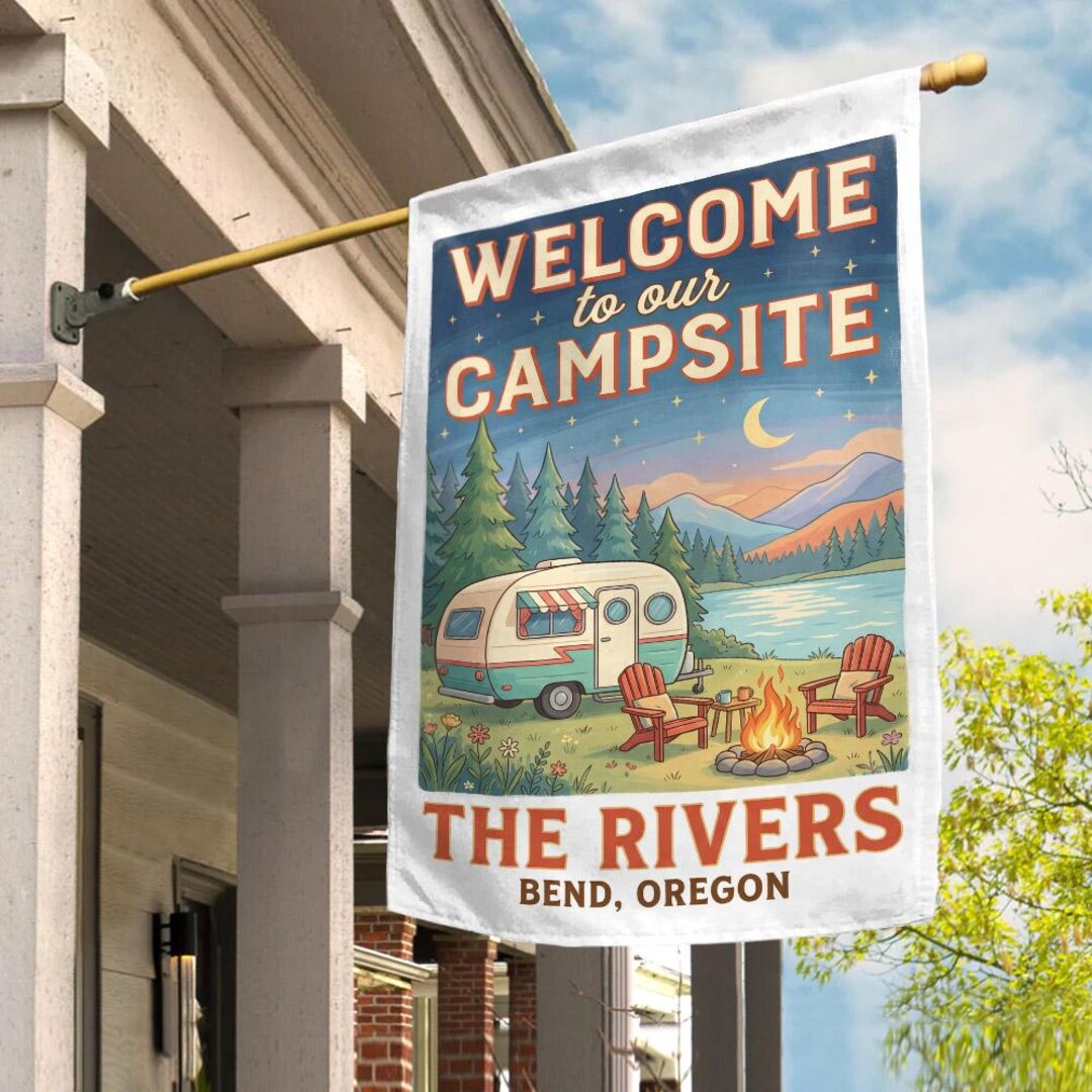 Personalized Camper Flag, Custom Camping Décor, Gift for RV Camper ...
