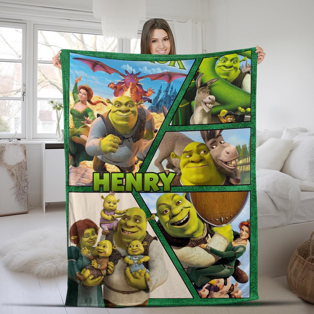 Personalized Shrek Blanket Custom Photo Sofa Blanket Christmas Bediing ...