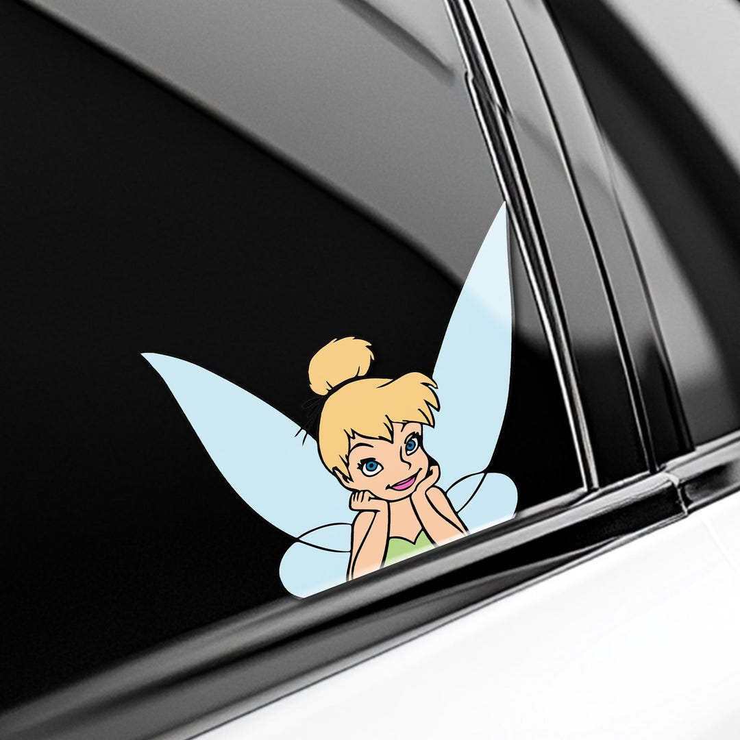 Tinkerbell Peeker Peeking Car Window Decals - Bumper Waterproof Vinyl ...