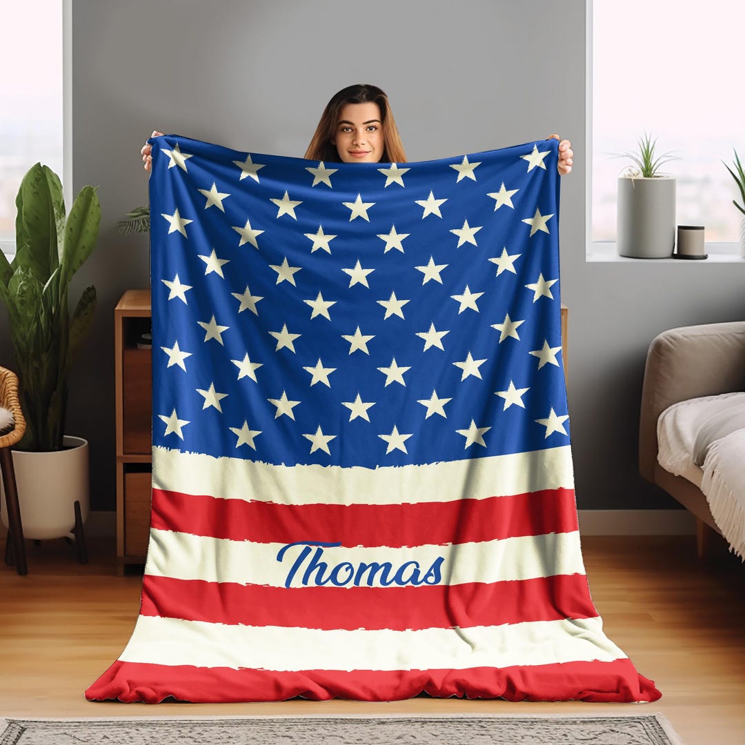 Fourth of July Custom Name Blanket/4th of July Patty Blanket/patriotic ...