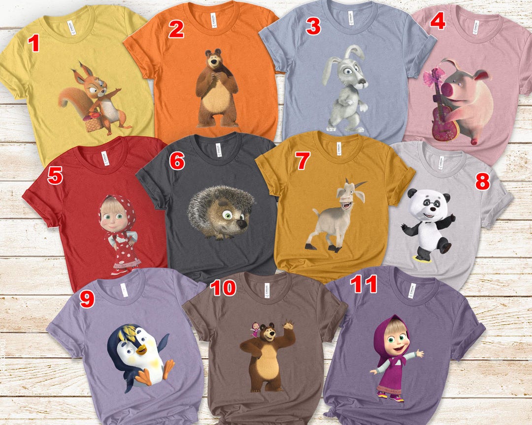 Marsha and the Bear Theme Birthday Family Shirts,custom Marsha and the ...