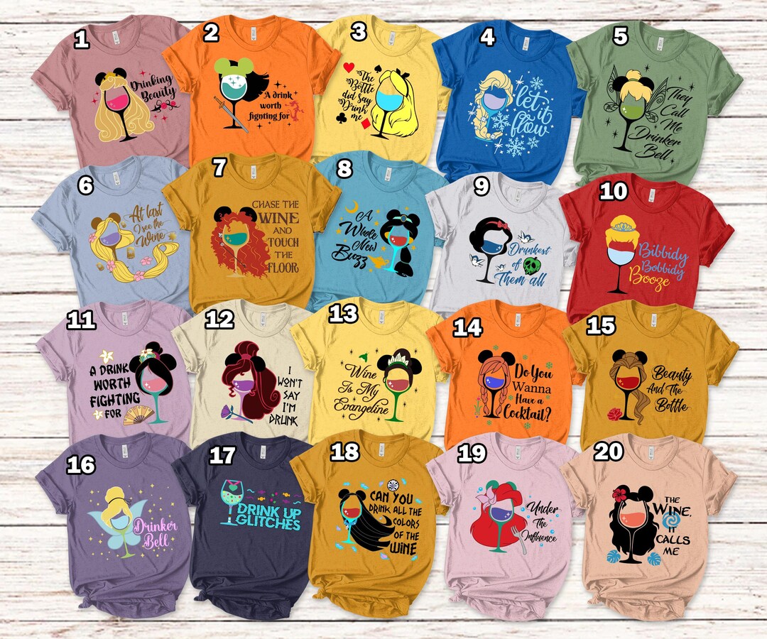 Disney Princess Shirt, Epcot Center Disney Princess Drinking Shirt ...