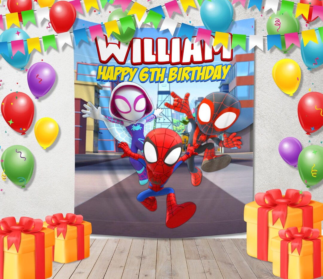 Spidey Amazing Friends Birthday Party Backdrop/spiderman Birthday ...