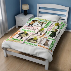 Personalized Name Shrek Characters Blanket/shrek Movie Blanket/custom ...