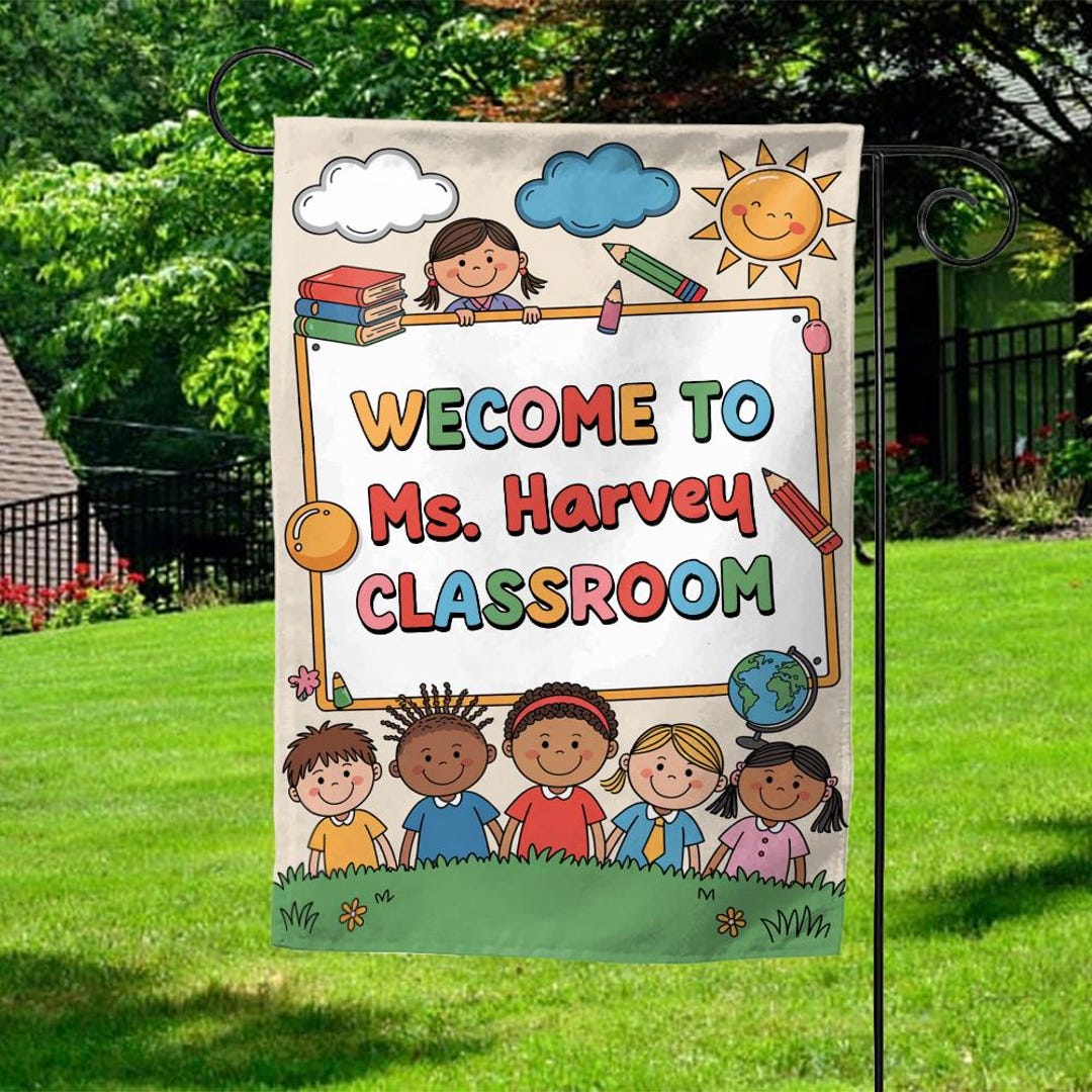 Welcome Back to School Garden Flag – Teacher Yard Sign, Classroom ...