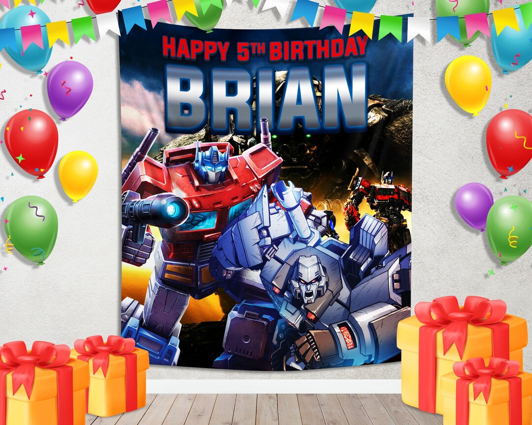 TRANSFORMERS Personalised Birthday Banner,transformers Birthday Banner ...