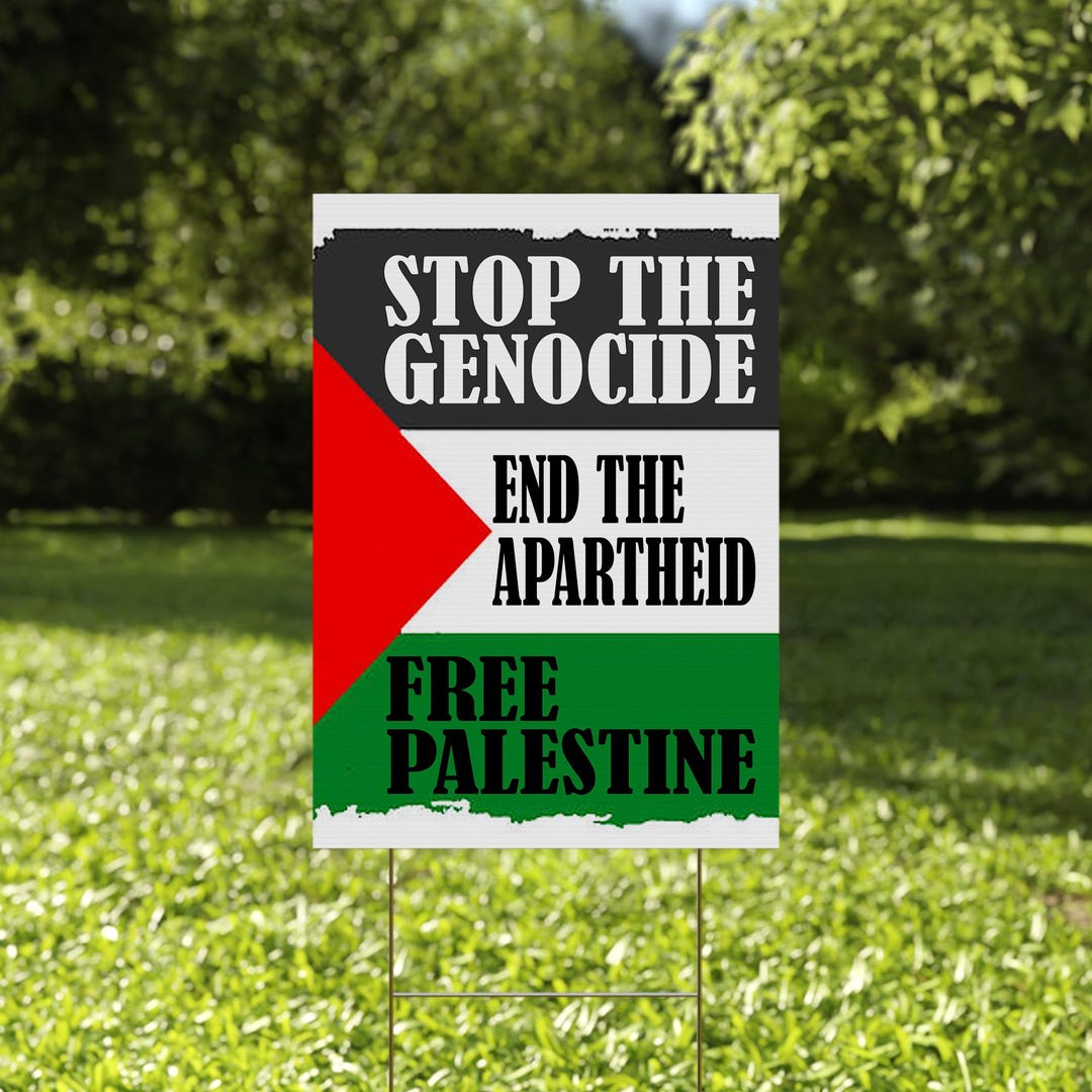 Stop the Genocide Free Palestine Yard Sign With H Stake, Peace Yard ...