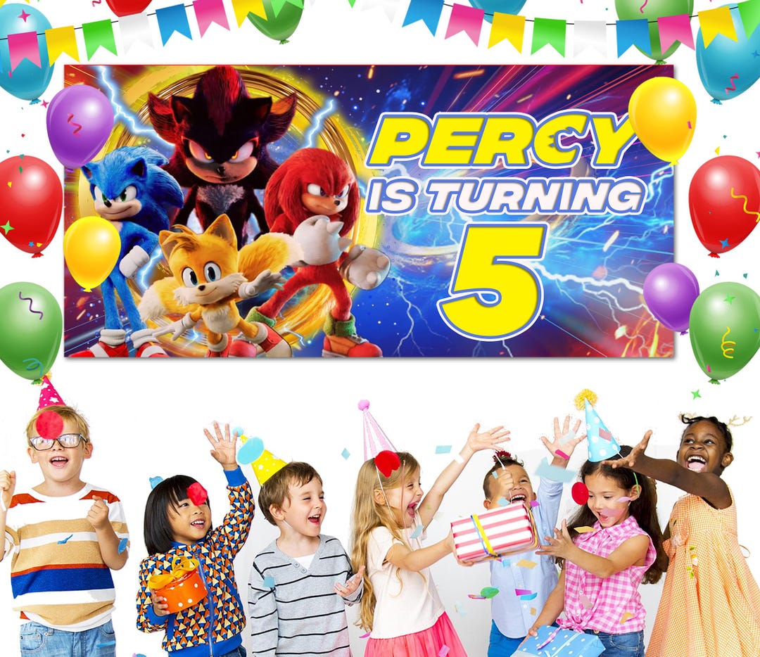 Custom Sonic the Hedgehog 3 Birthday Banner, Sonic Banner, Personalized ...