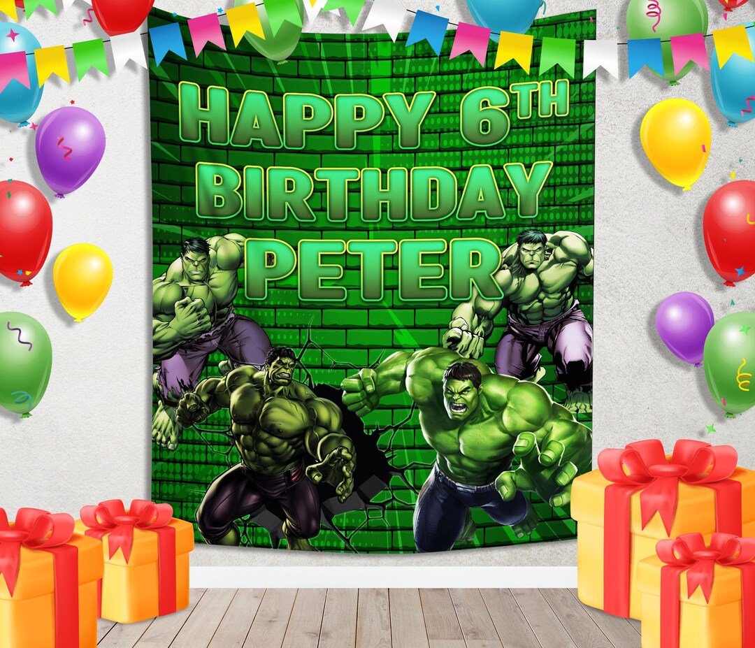 Hulk Birthday Backdrop/hulk Backdrop/the Hulk Birthday Party/hulk Party ...