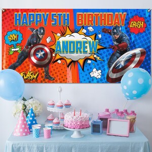 Captain America Birthday Banner,captain America Personalized Birthday ...