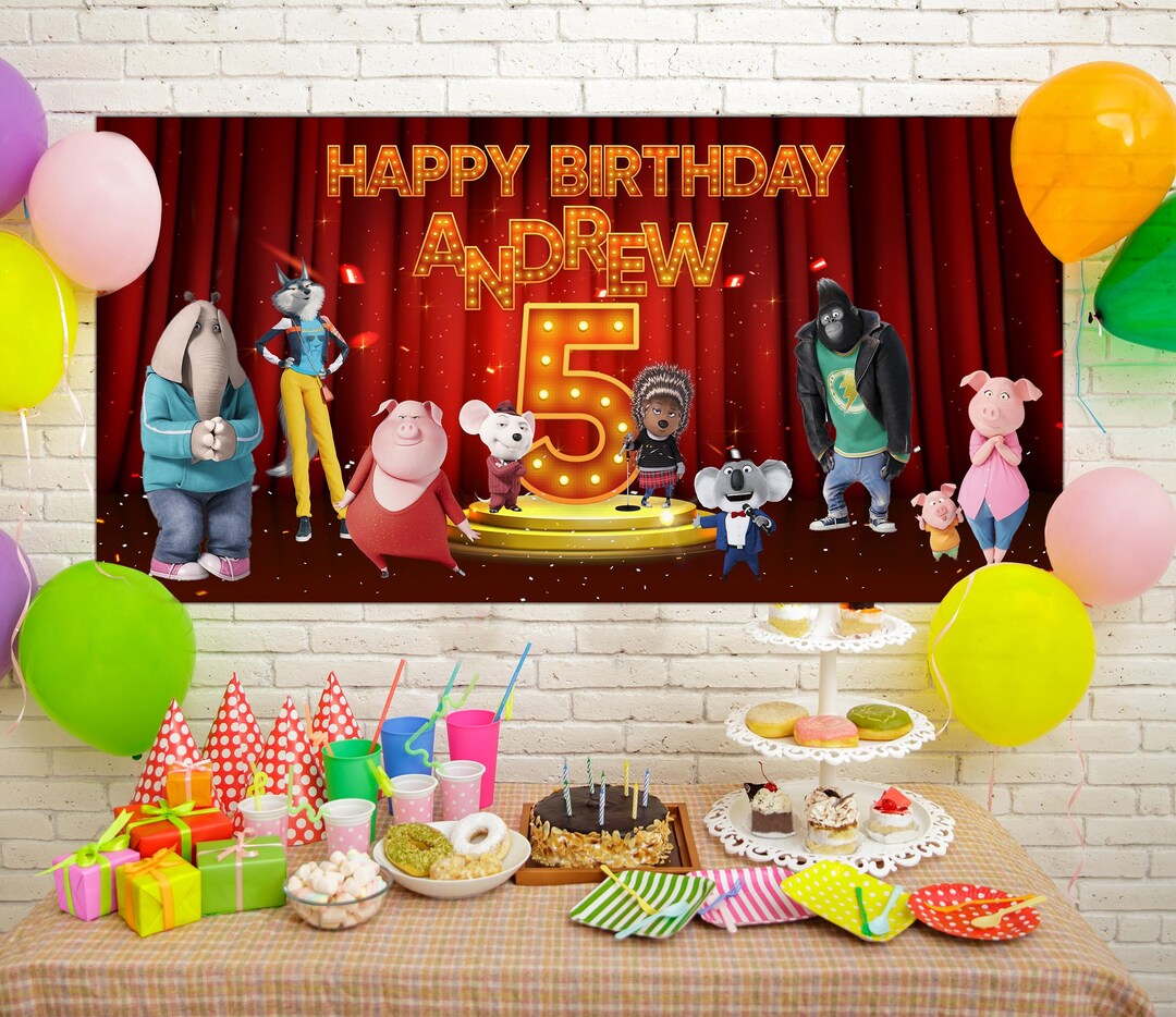 Sing Pig 2 Birthday Party Backdrop/sing 2 Birthday Banner/custom Sing ...