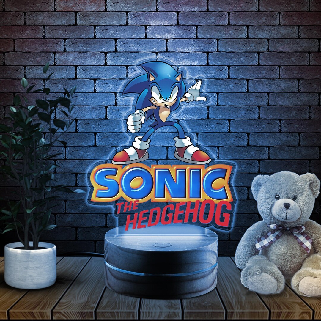 Sonic the Hedgehog Lamp, LED, Bedroom Wall Decoration, Table Lamp ...