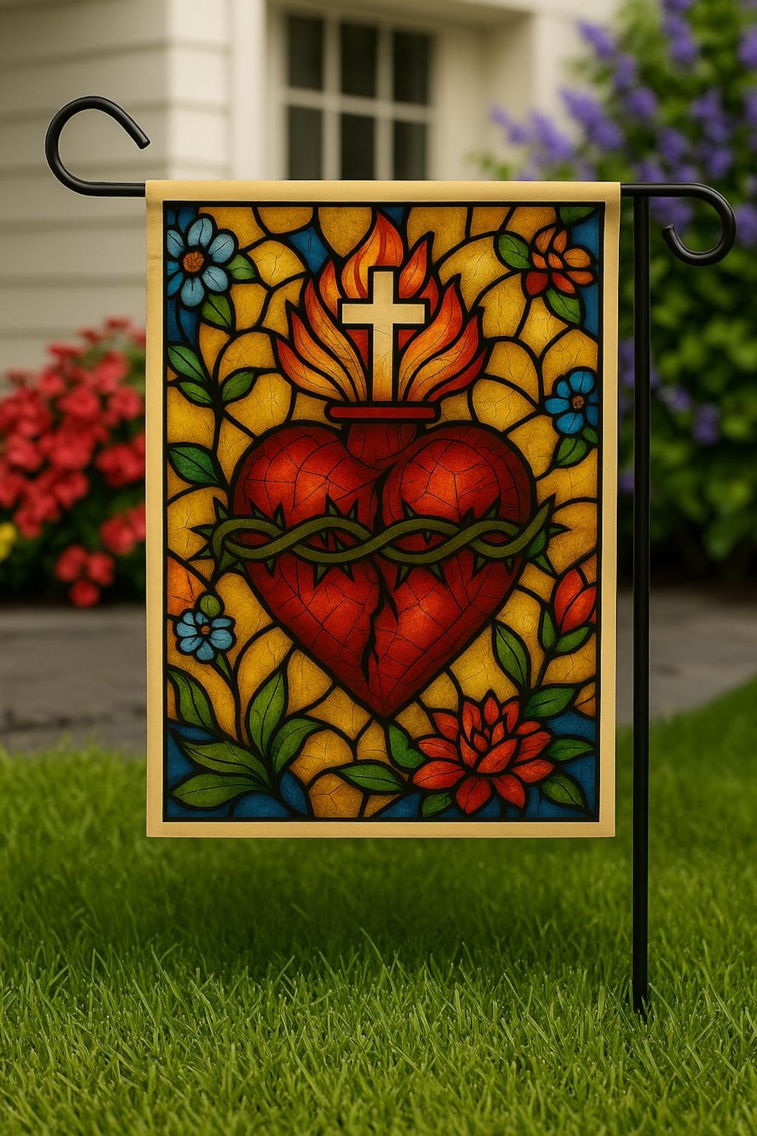 Jesus Sacred Heart Flag – Sacred Heart of Jesus Garden/outdoor Banner ...