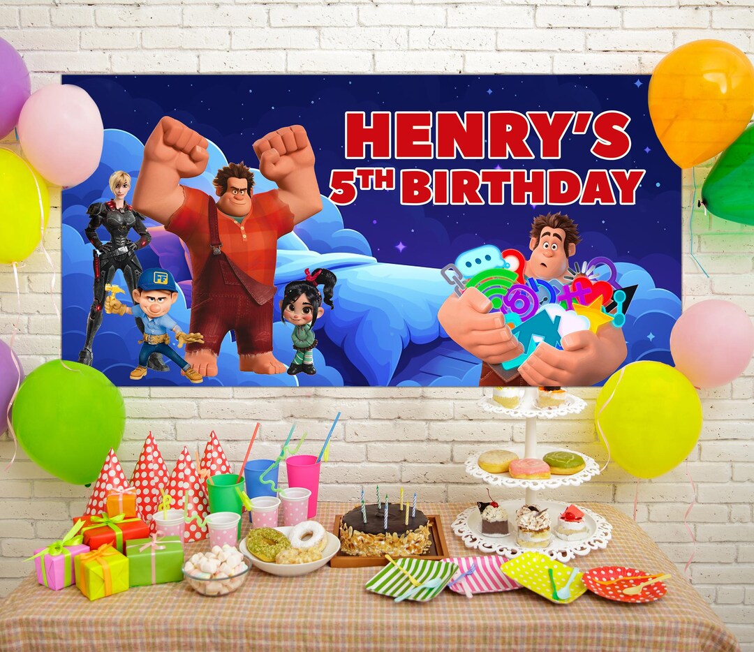 Wreck It Ralph Party Banner, Wreck It Custom Happy Birthday Party ...