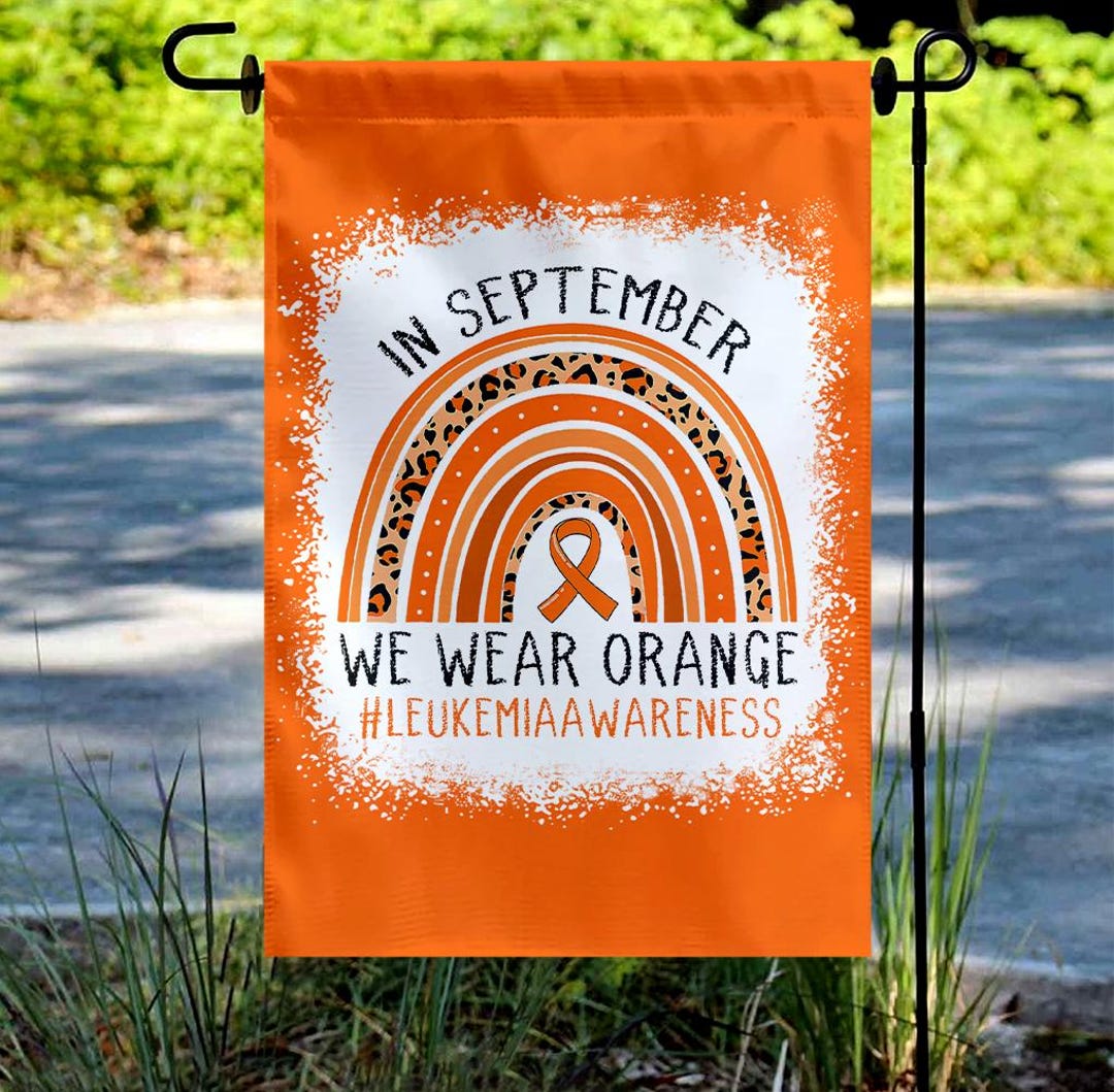 Leukemia Cancer Awareness Flag/leukemia Subtle Flag/orange Ribbon ...