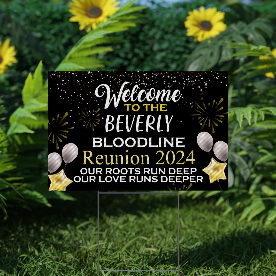 Custom Family Reunion Yard Sign With H Stake, Any Color, Any Text ...