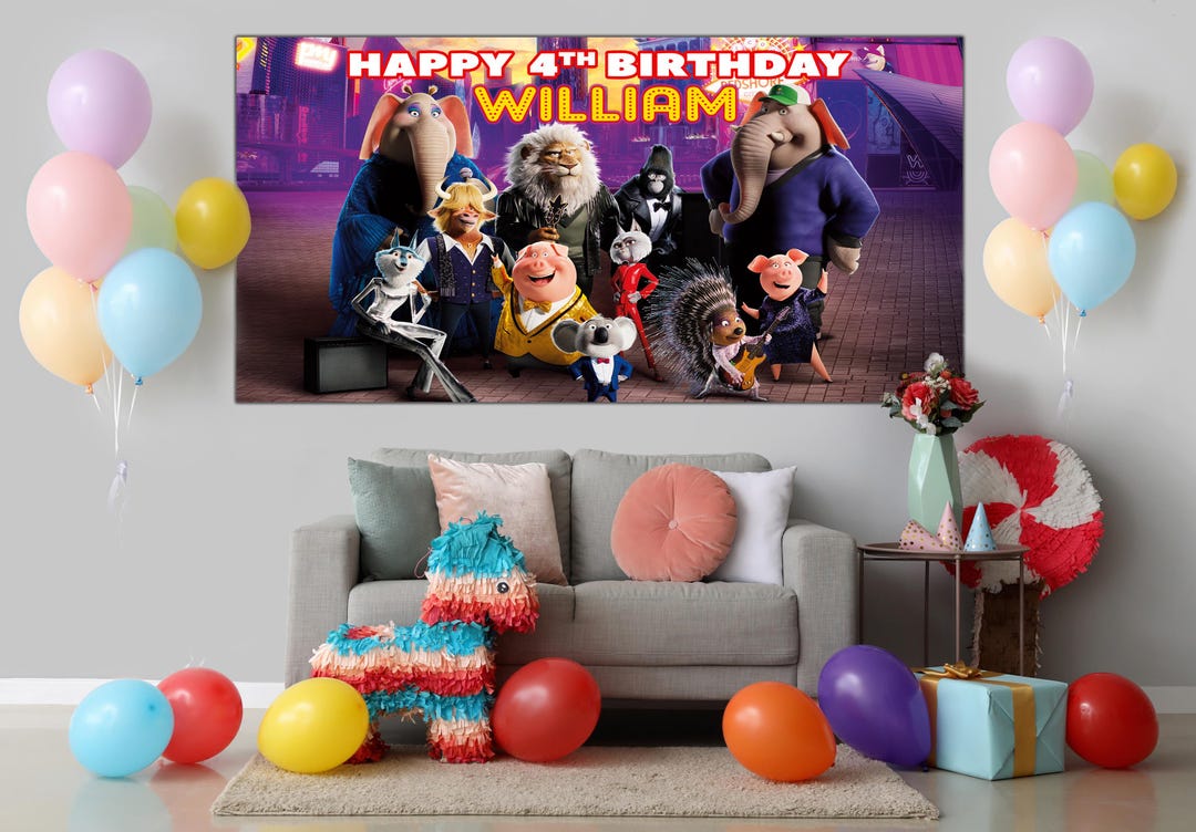 Sing 2,personalized Birthday Party Backdrop,sing 2 Personalized Banner ...