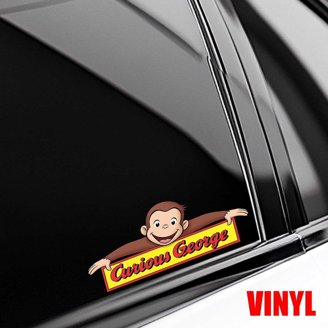 Curious George Peeker Peeking Car Window Decals - Bumper Vinyl Stickers ...