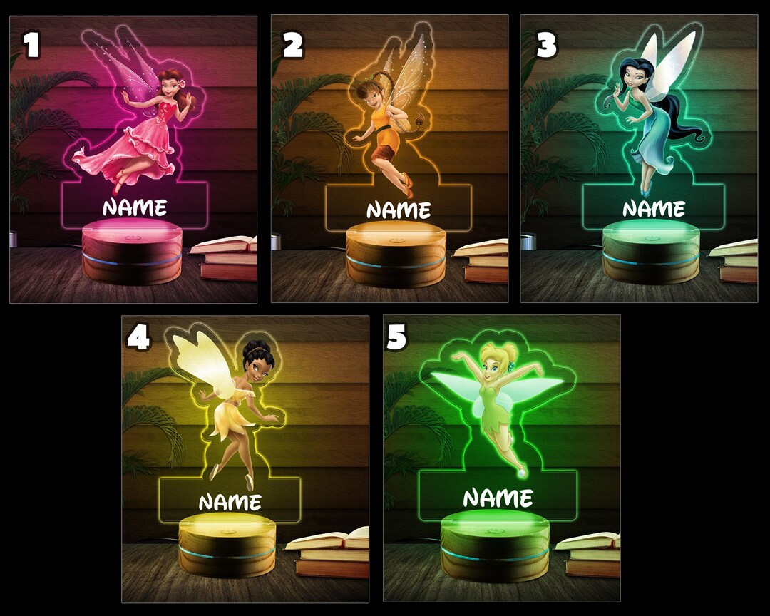 Personalized Tinker Bell Night Light, Great Gift for Kids Birthdays ...