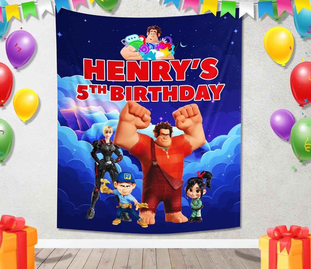 Wreck It Ralph Party Banner, Wreck It Custom Happy Birthday Party ...