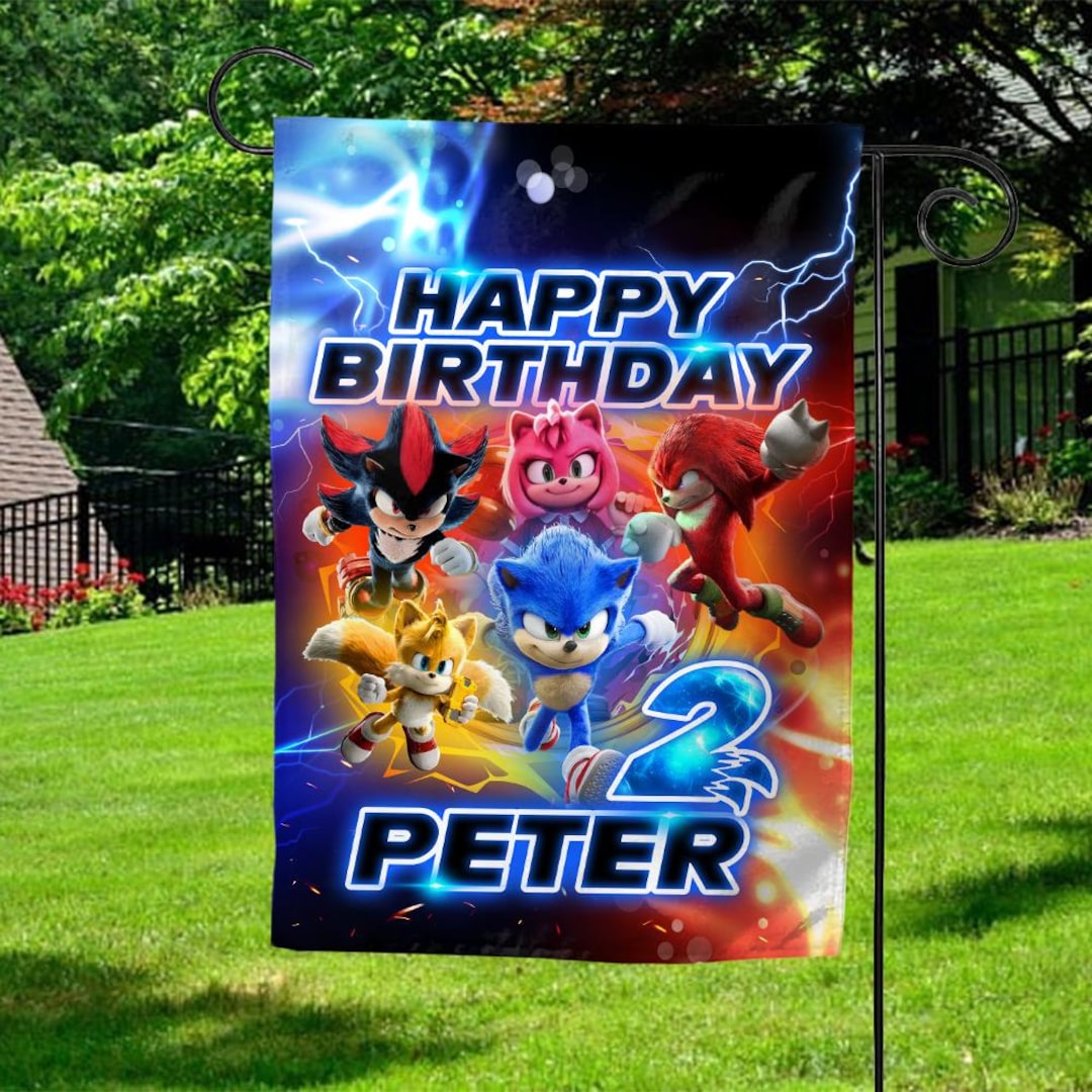 Custom Sonic Birthday Garden Flag, Sonic Birthday, Sonic Flag, Kids ...