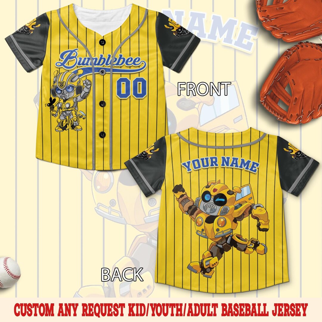 Custom Bumblebee Baseball Jersey – Transformer Birthday Shirt, Autobot ...
