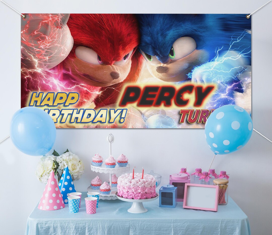 Sonic Birthday Party Backdrop/sonic Hedgehog 3 Birthday Banner/custom ...
