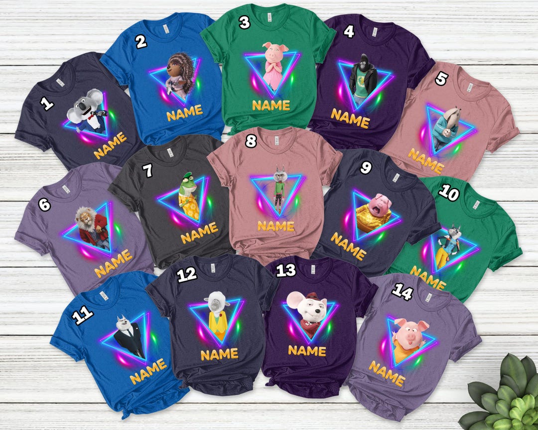 Custom Sing Movie Characters Costume Shirt, Sing Movie Birthday Shirt ...