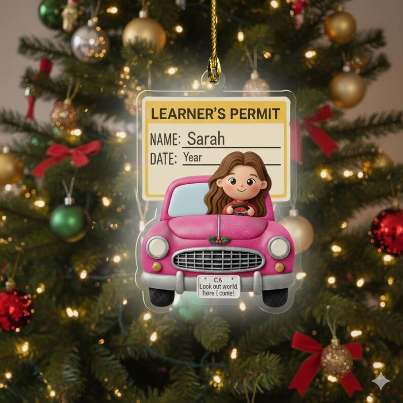 Male or Female Driver Learner's Permit Personalized Christmas Hologram ...