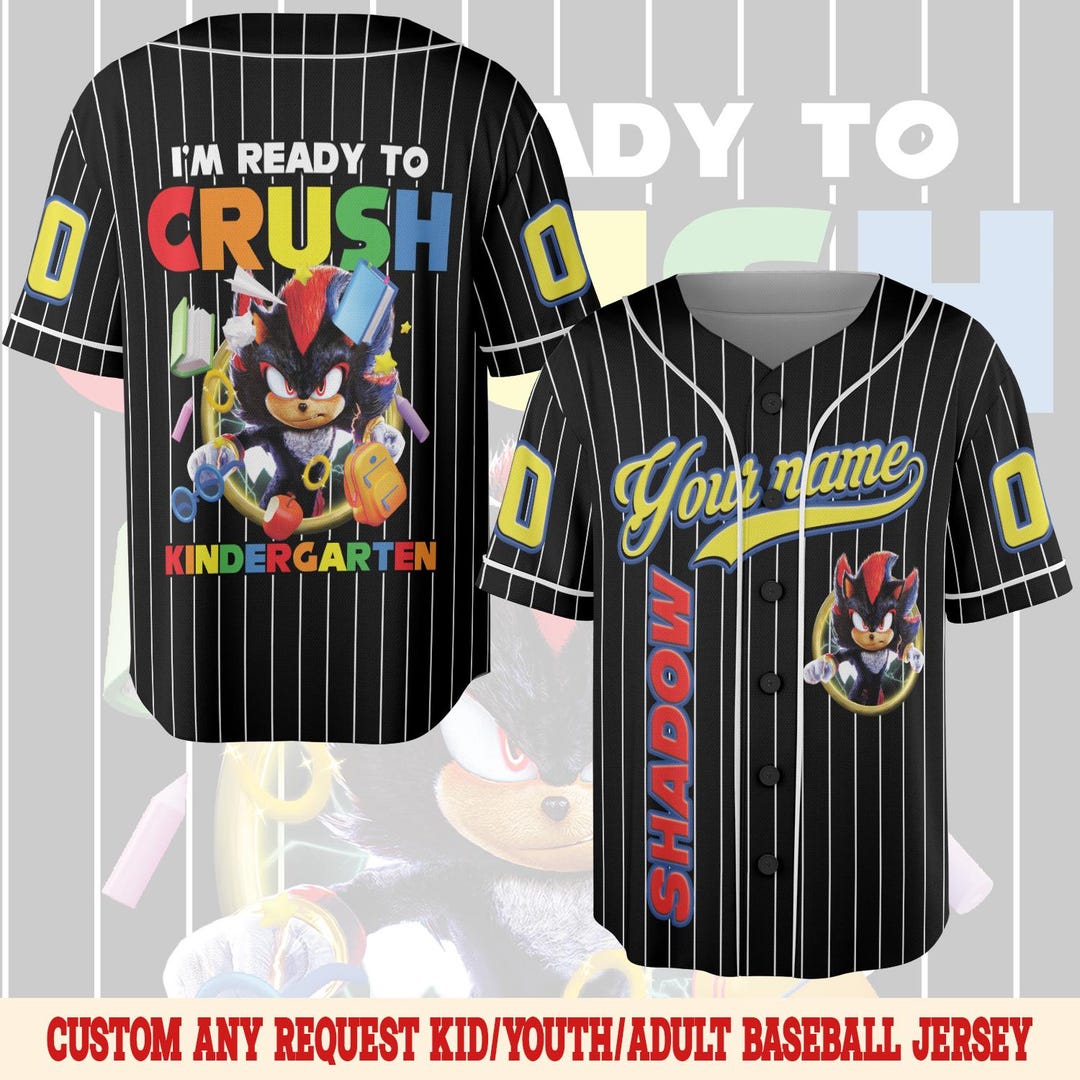 Sonic Back to School Baseball Jersey, Personalized Sonic Baseball Shirt ...