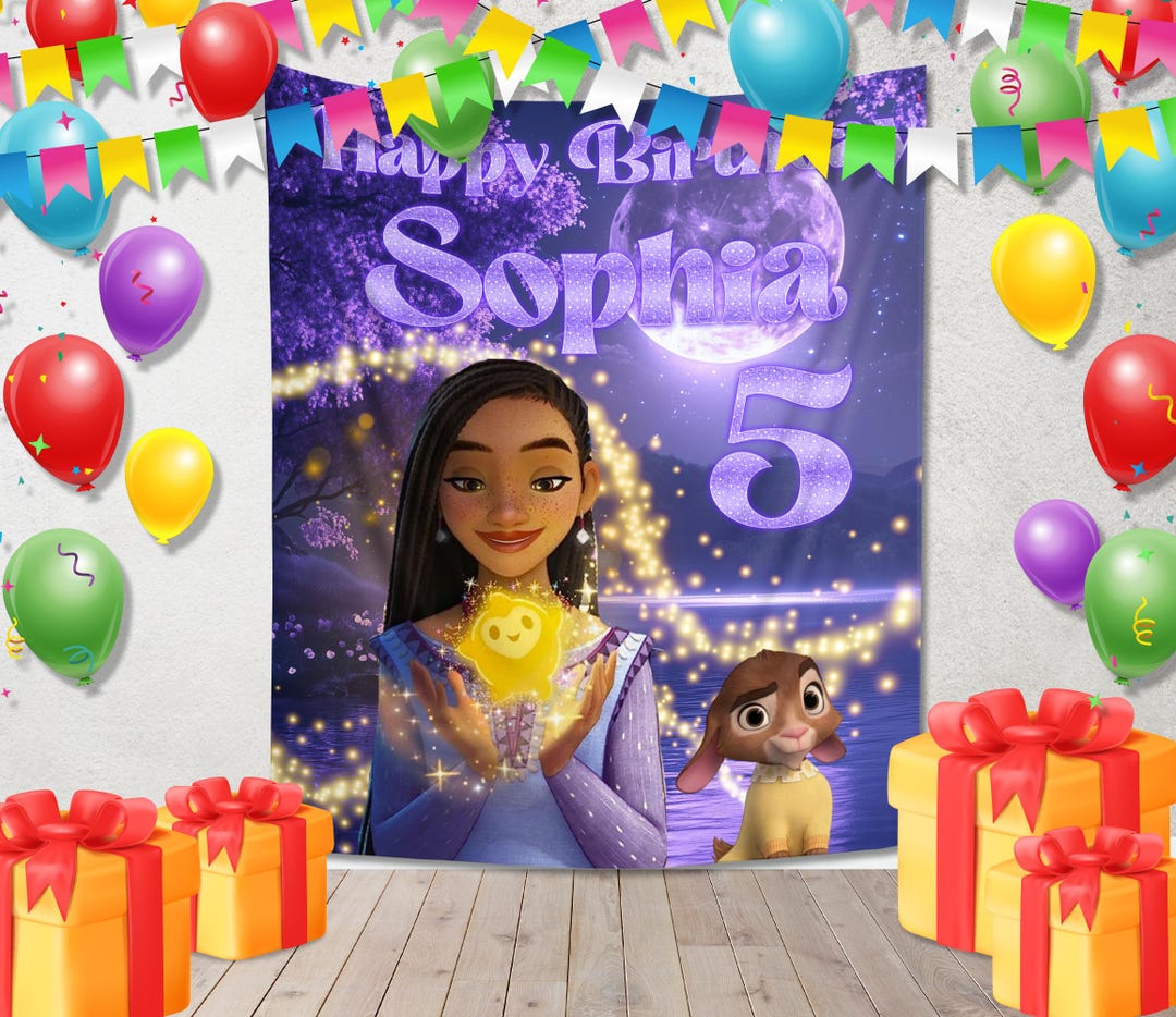 Disney Wish Birthday Banner, Custom Wish Backdrop, Kids Birthday Decor ...
