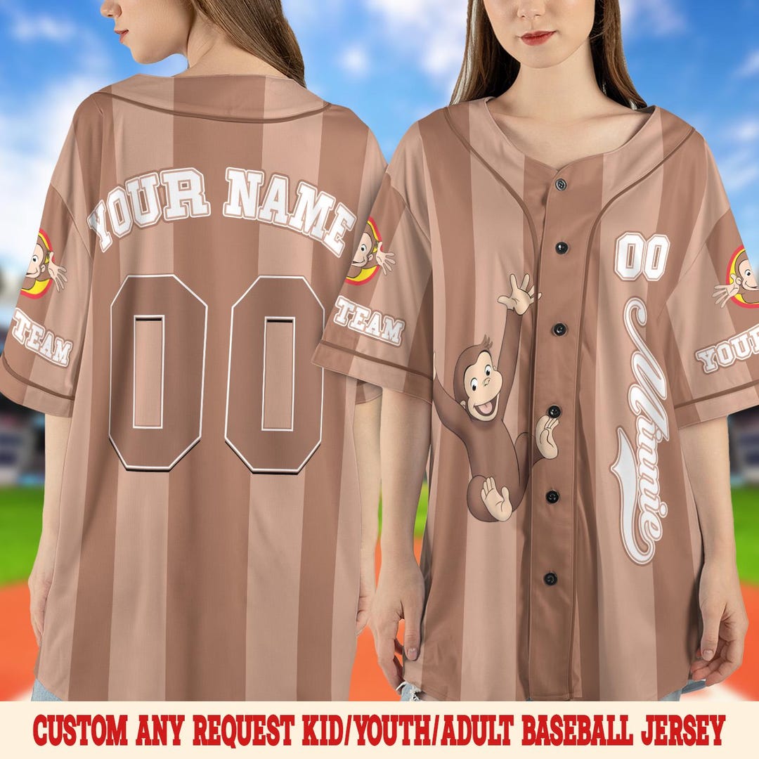 Curious George Birthday Baseball Jersey, Curious George Baseball Shirt ...