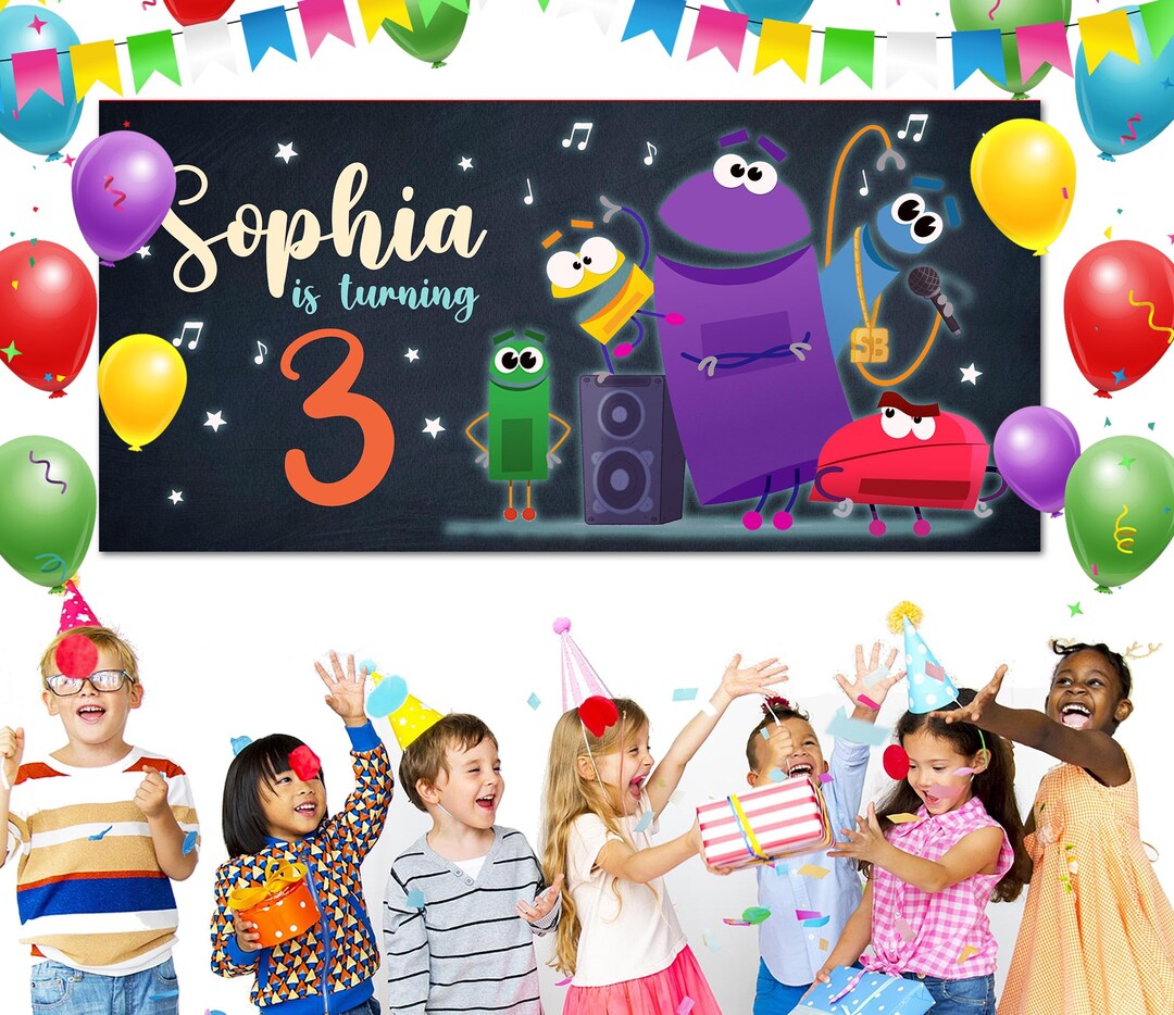 Storybots Birthday Party Backdrop, Ask the Storybots Birthday Party ...