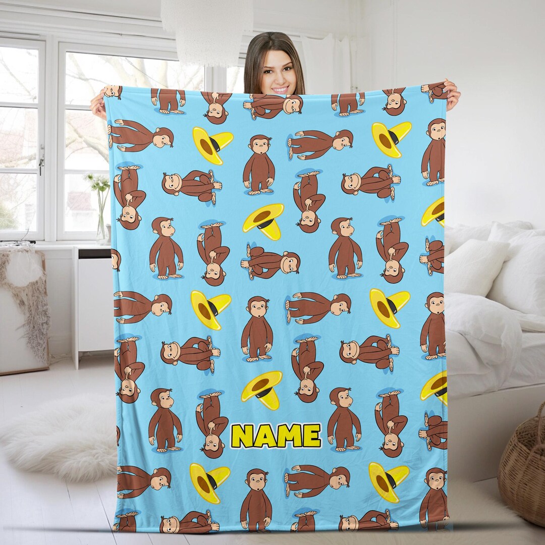Personalized Curious George Blanket/curious George Blanket/custom Name ...