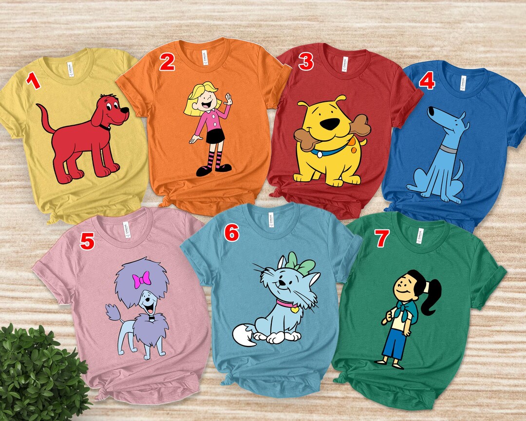 Custom Clifford Dog Birthday Shirt, Clifford Characters Shirt,dog Party ...