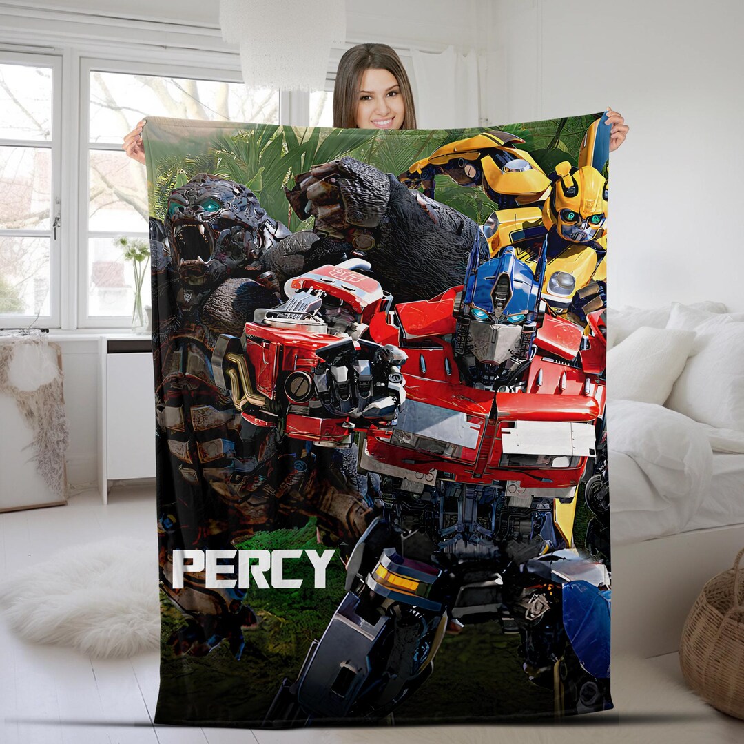 Custom Transformer Blanket, Personalized Robot Blankets, Boy Bed Room ...