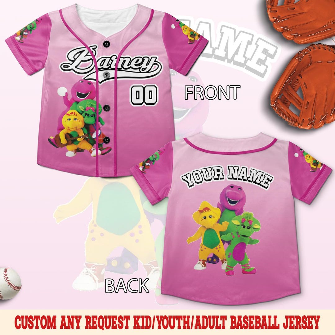 Personalized Barney and Friends Baseball Jersey,barney Baseball Jersey ...