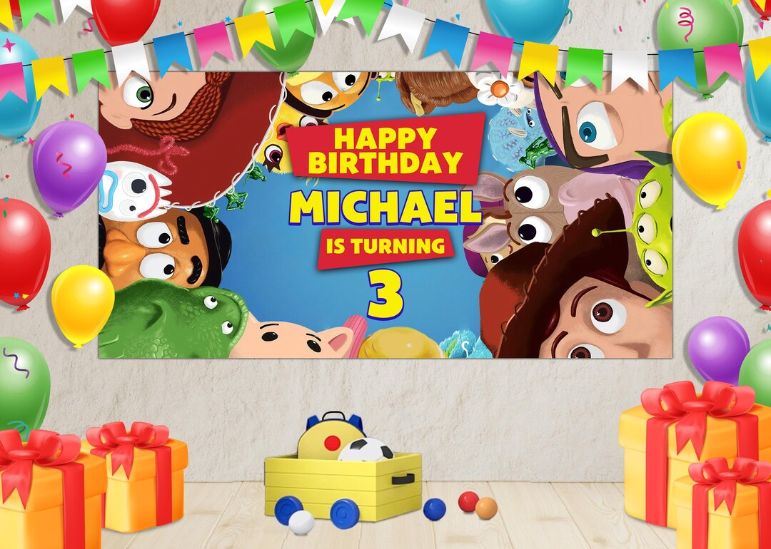 Toy Story Birthday Backdrop/toy Story Birthday Banner/custom Toy Story ...