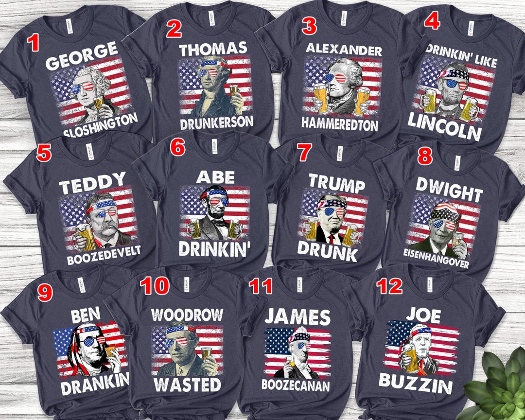 Bachelor Party Drinking Presidents Shirt/drunk Presidents /funny ...