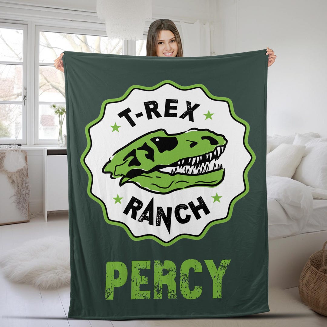 T-rex Ranch Birthday Party Blanket/t-rex Ranch Birthday Blanket/custom ...