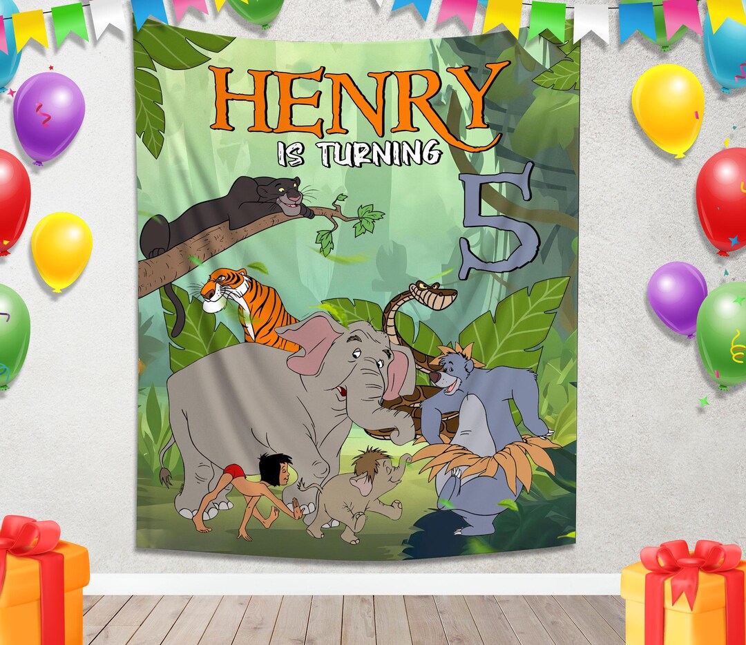 The Jungle Book Birthday Banner, Jungle Book Movie Birthday Banner ...