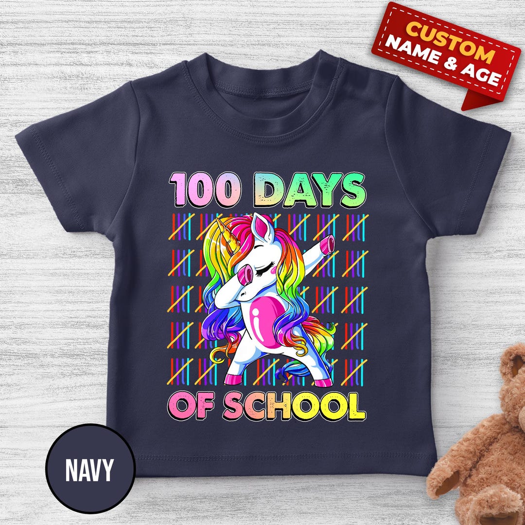 100 Magical Days of School Shirt,100 Days of School Unicorn Shirt/back ...