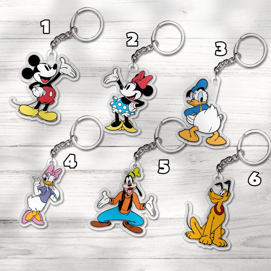 Mickey and Friends Acrylic Keychain, Disney Cutout Keychain ...