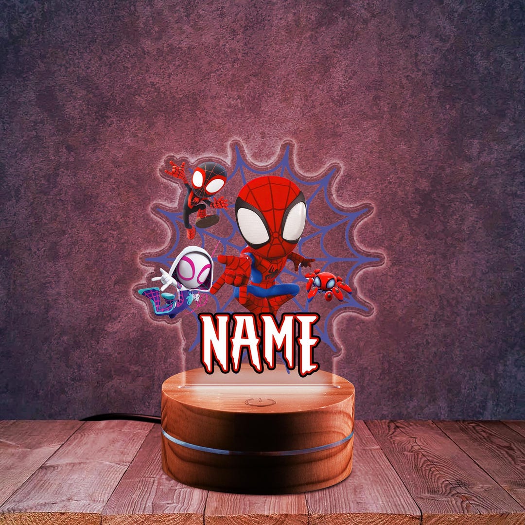 Personalized Spidey for Boy Night Light/spidey & Friends Themed LED ...