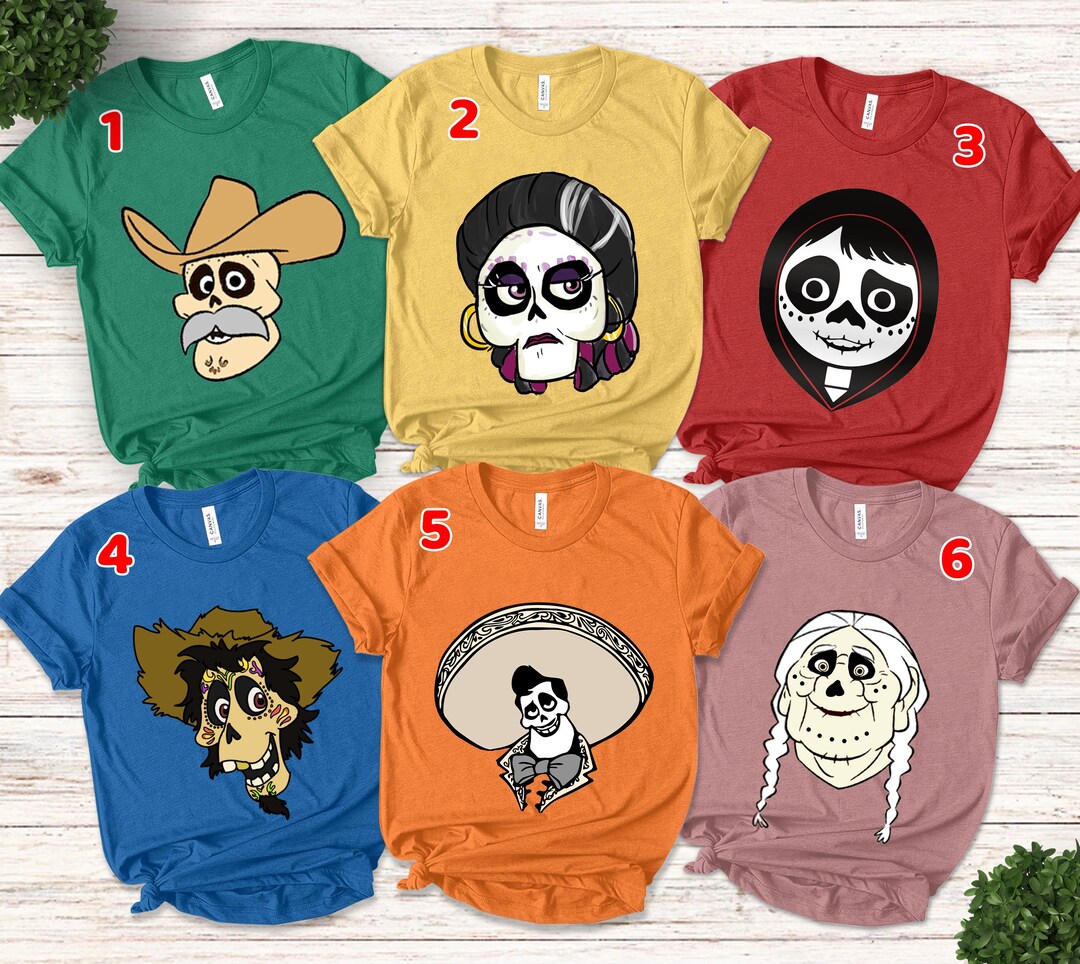 Disney Coco Group Shirt, Characters Big Face Halloween Party, Coco ...