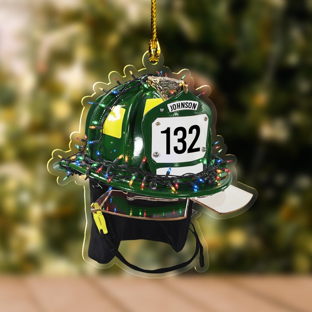 Personalized Firefighter and Fire Extinguisher Christmas Ornament for ...